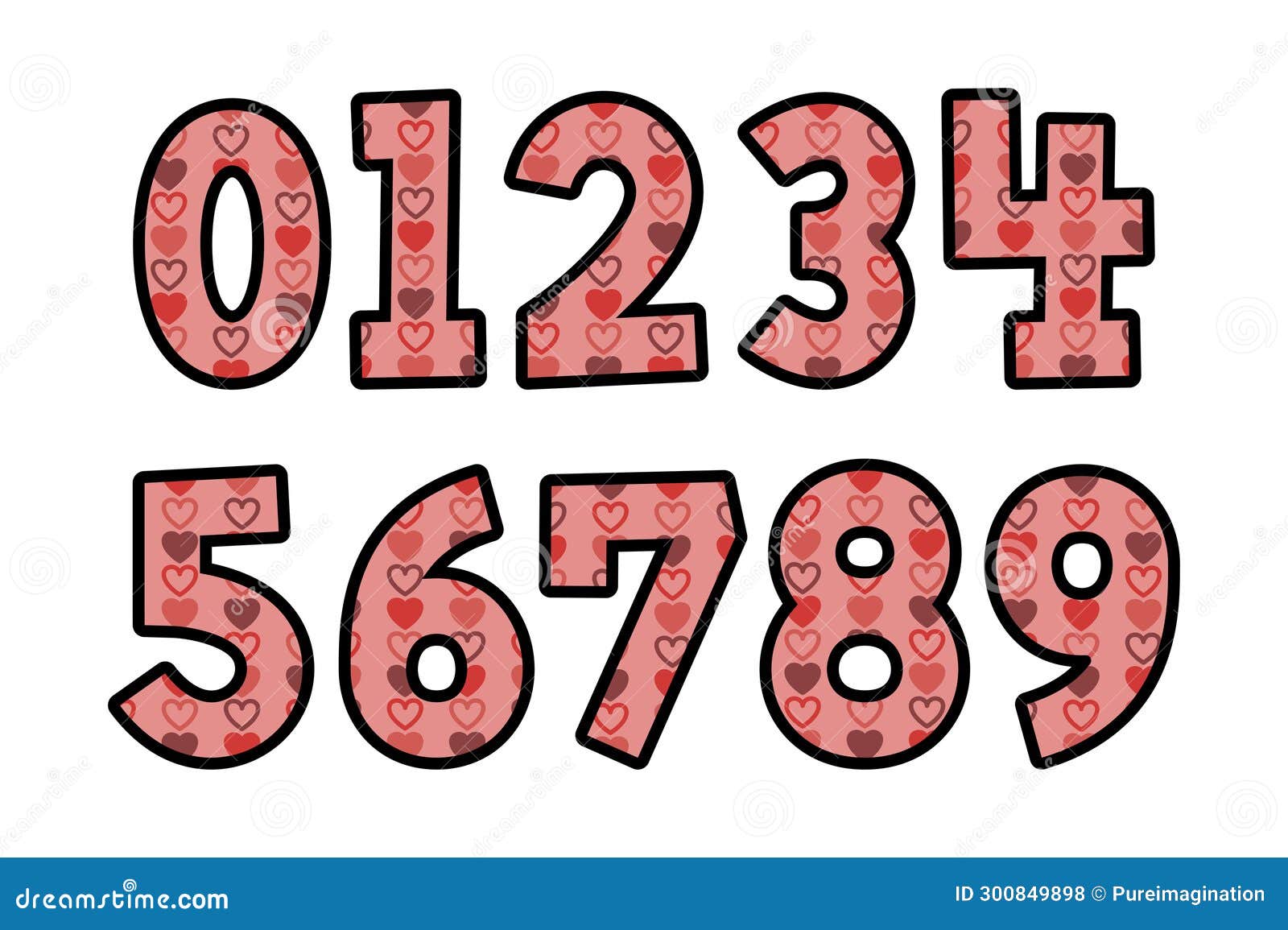 Versatile Collection of Romance Numbers for Various Uses Stock Vector ...