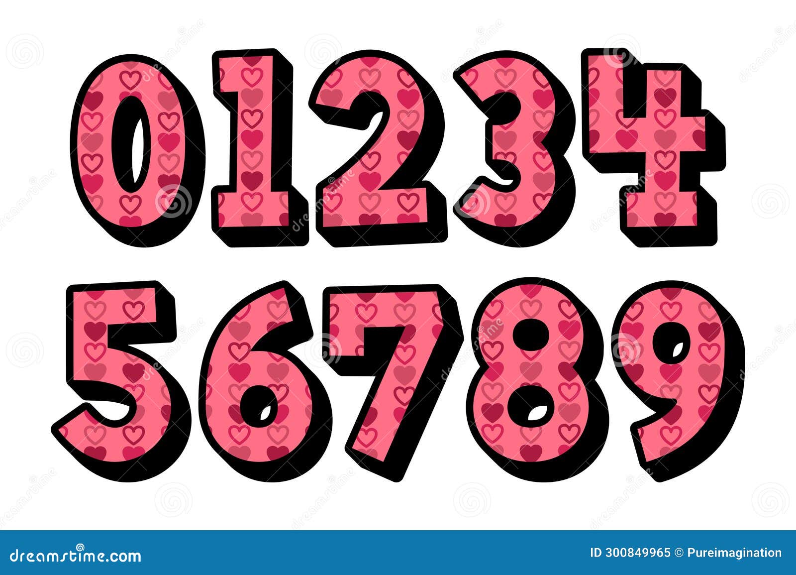 Versatile Collection of Romance Numbers for Various Uses Stock Vector ...