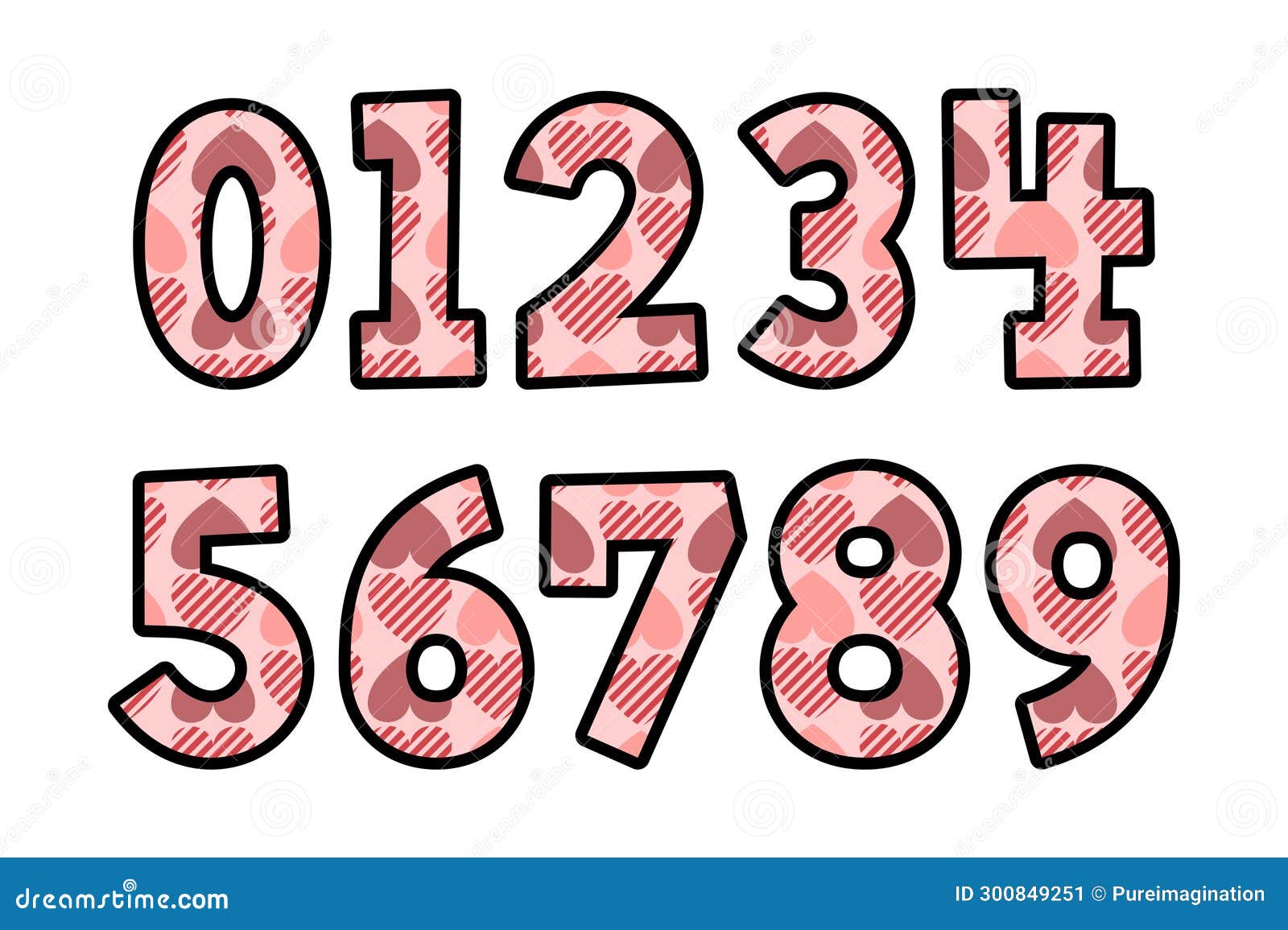 Versatile Collection of Romantic Numbers for Various Uses Stock Vector ...