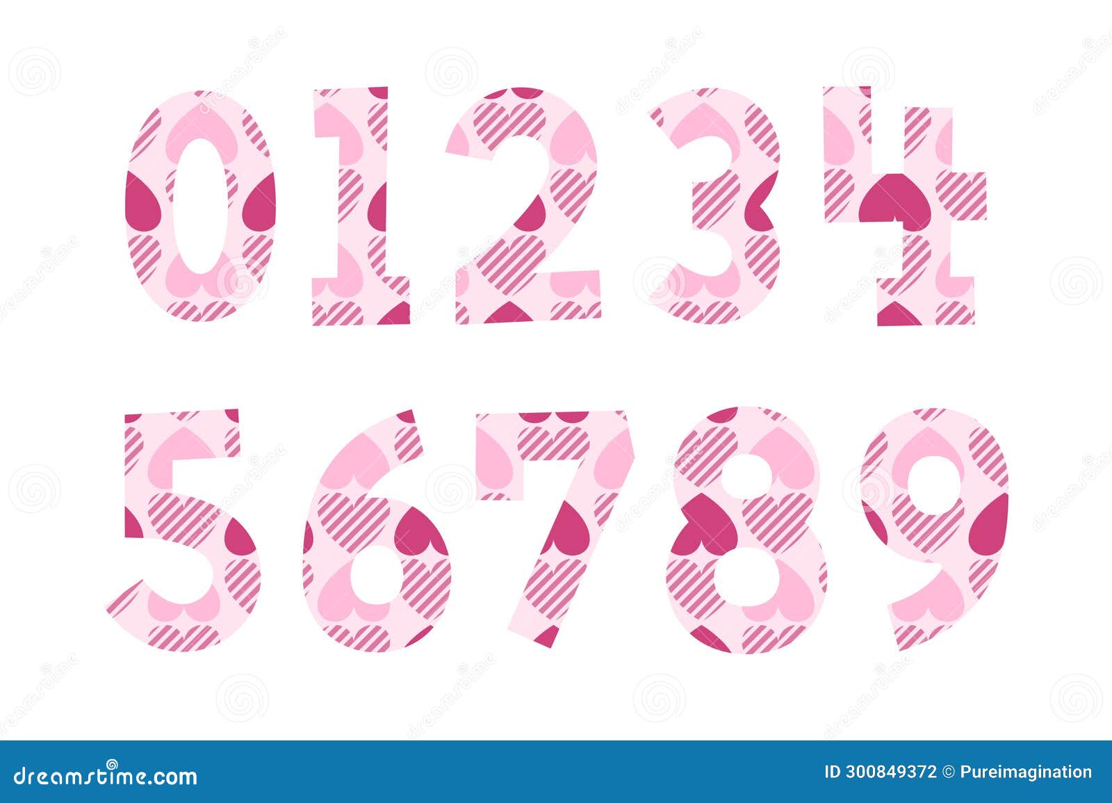 Versatile Collection of Romantic Numbers for Various Uses Stock ...