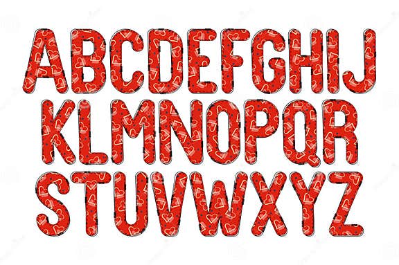 Versatile Collection of Ruby Red Alphabet Letters for Various Uses Stock Illustration ...
