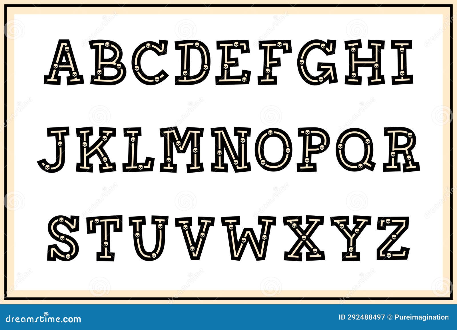 Versatile Collection of Skull Alphabet Letters for Various Uses Stock ...