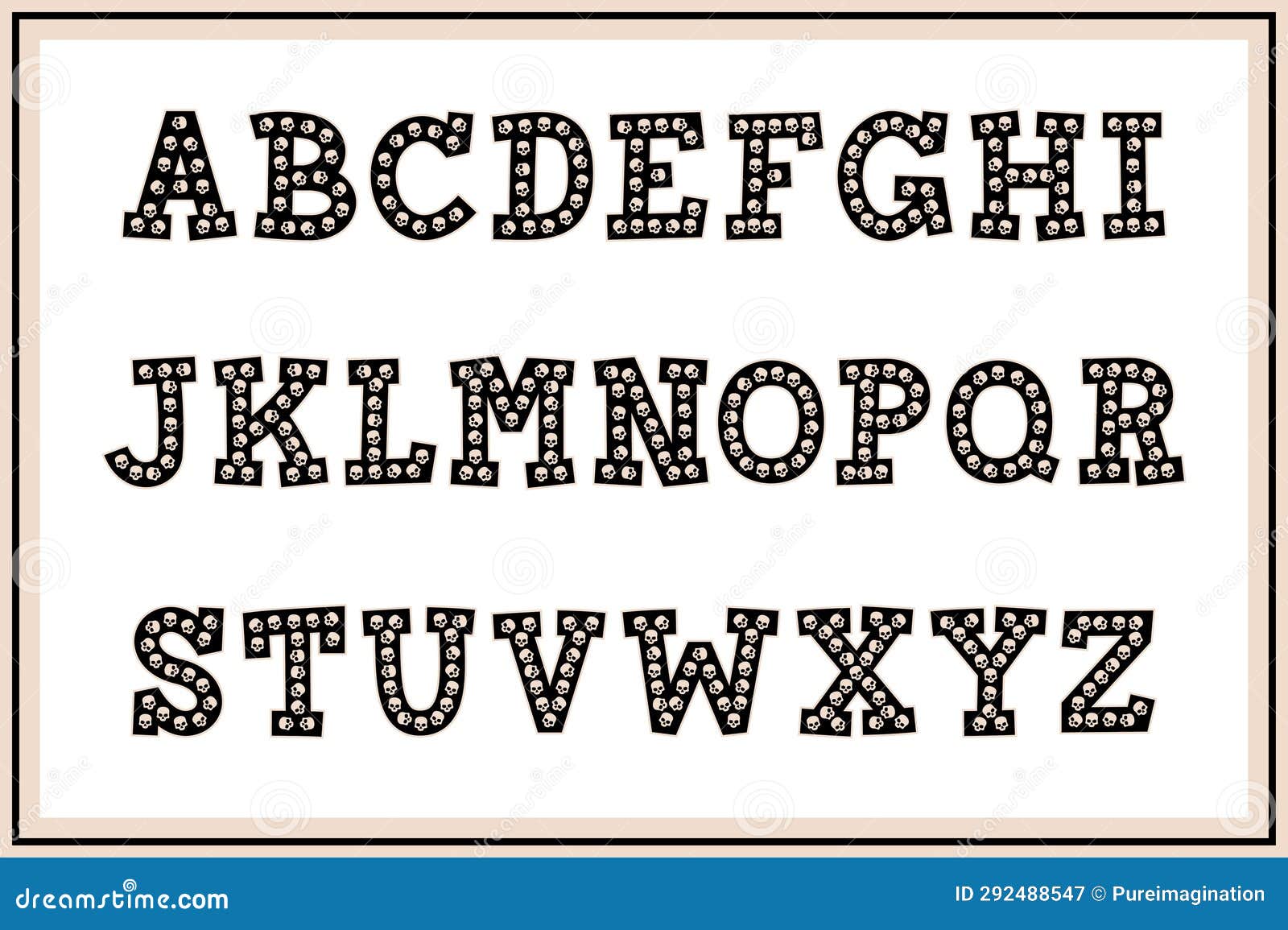 Versatile Collection of Skull Alphabet Letters for Various Uses Stock ...