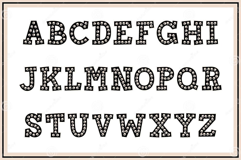 Versatile Collection of Skull Alphabet Letters for Various Uses Stock ...