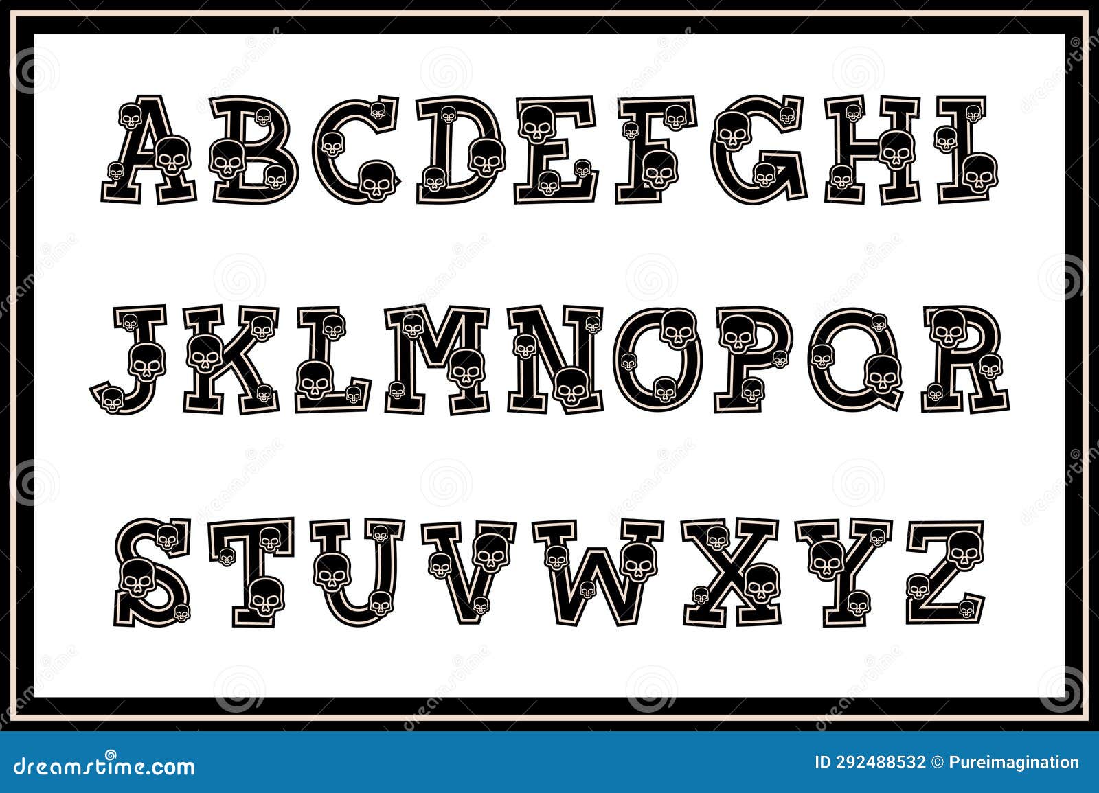 Versatile Collection of Skull Alphabet Letters for Various Uses Stock ...