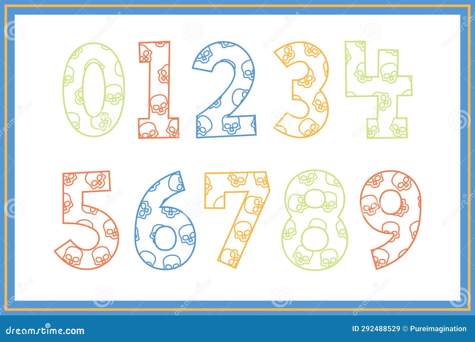 Versatile Collection of Skull Numbers for Various Uses Stock Vector ...