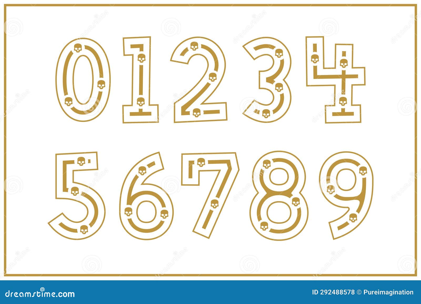 Versatile Collection of Skull Numbers for Various Uses Stock Vector ...