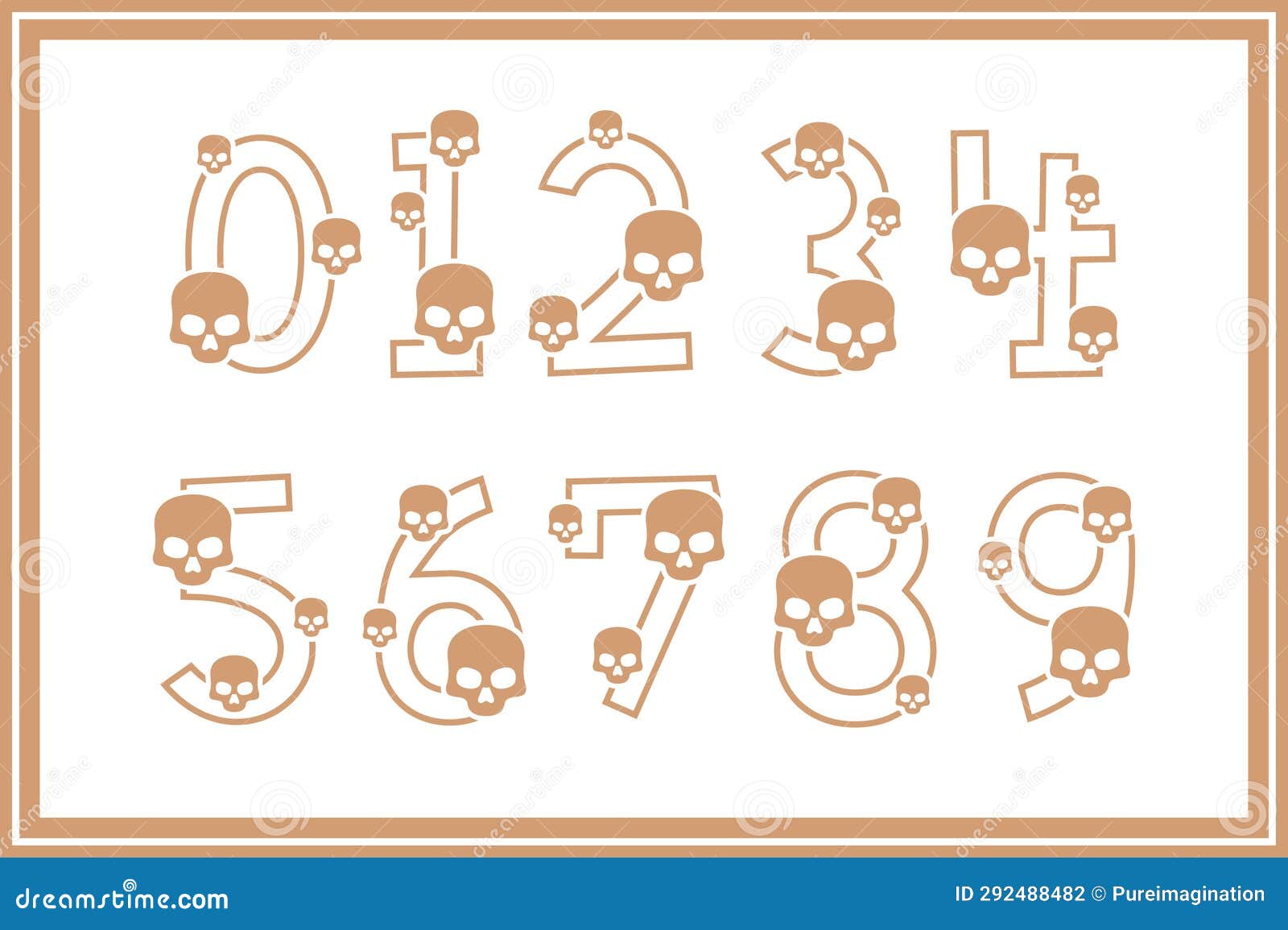 Versatile Collection of Skull Numbers for Various Uses Stock Vector ...