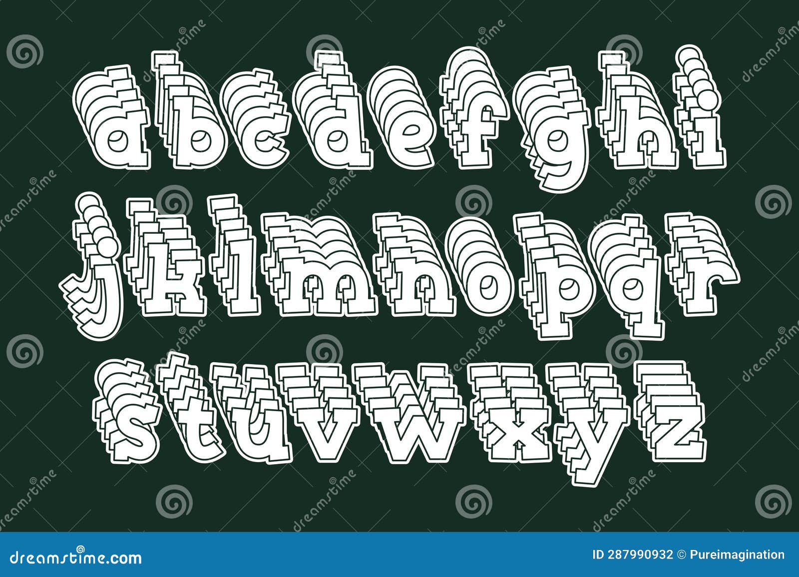 Versatile Collection of Stacked Alphabet Letters for Various Uses Stock ...