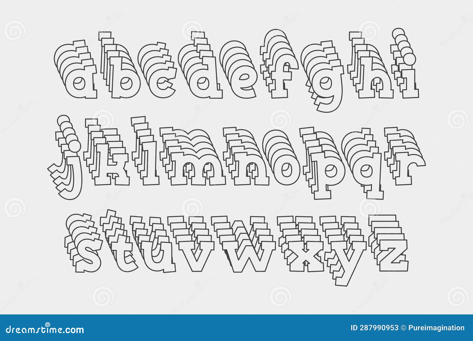 Versatile Collection of Stacked Alphabet Letters for Various Uses Stock ...