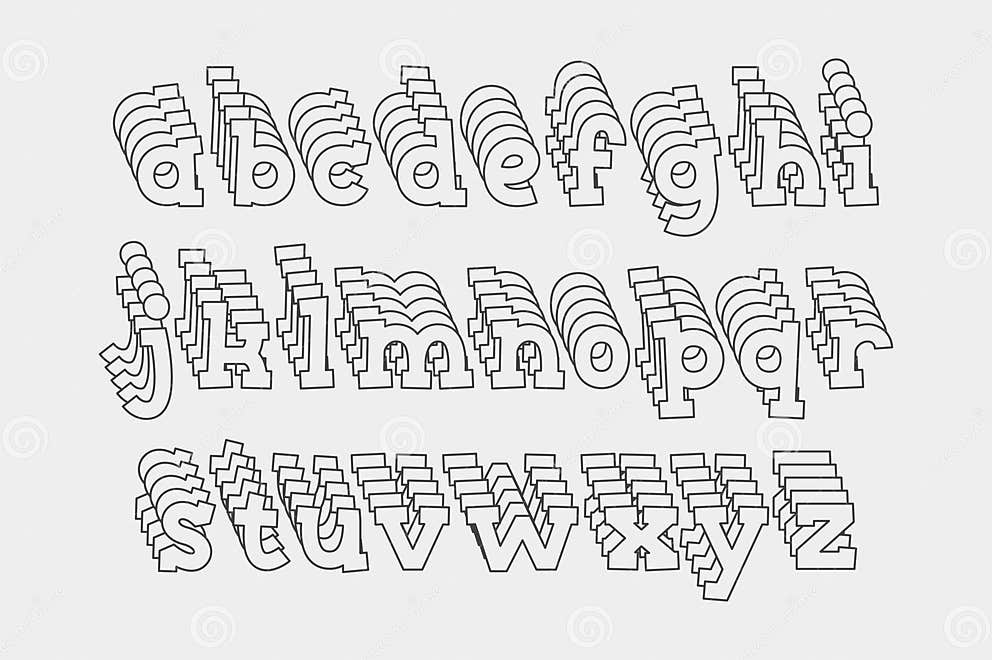 Versatile Collection of Stacked Alphabet Letters for Various Uses Stock ...