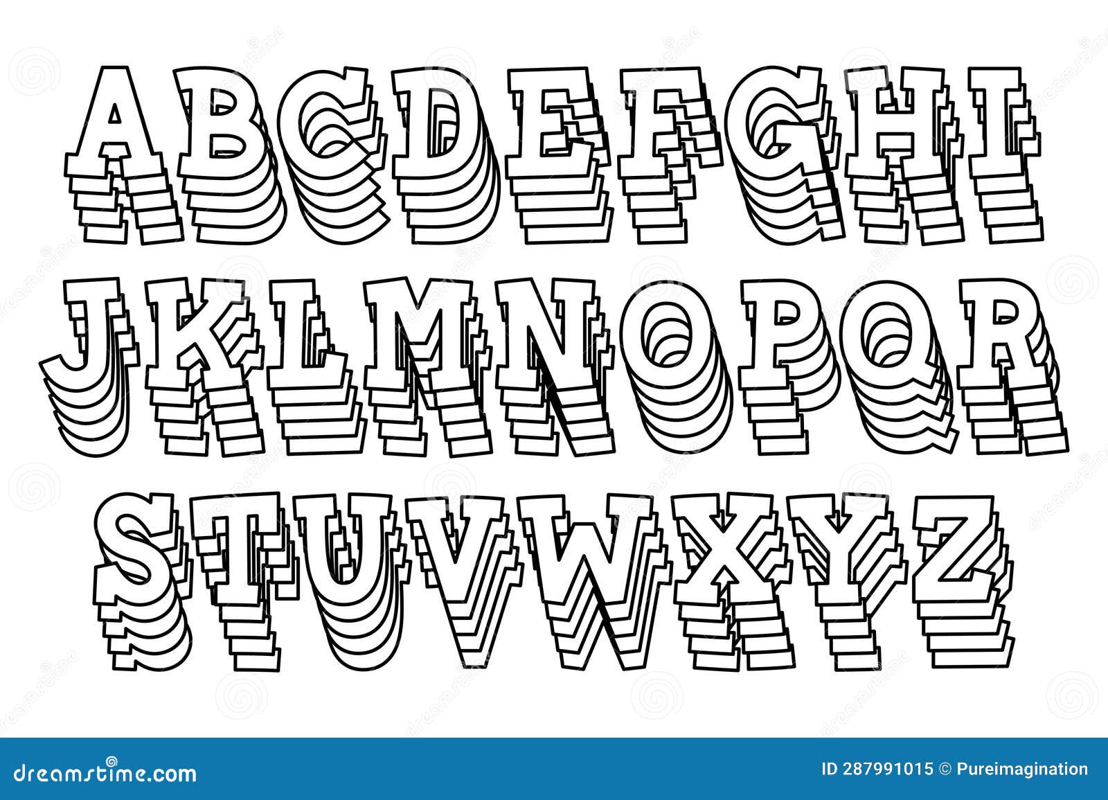 Versatile Collection of Stacked Alphabet Letters for Various Uses Stock ...