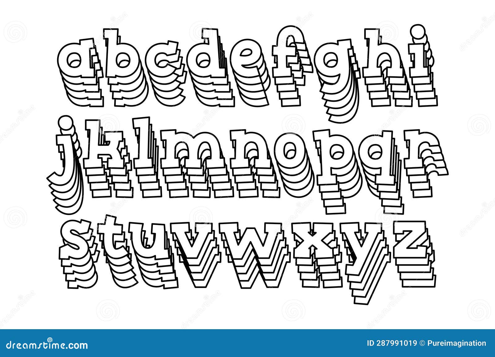 Versatile Collection of Stacked Alphabet Letters for Various Uses Stock ...