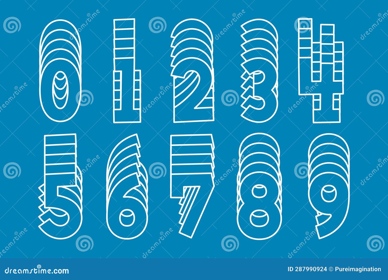 Versatile Collection of Stacked Numbers for Various Uses Stock Vector ...