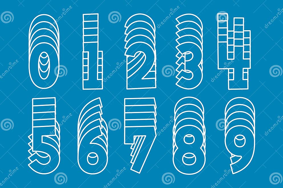 Versatile Collection of Stacked Numbers for Various Uses Stock ...