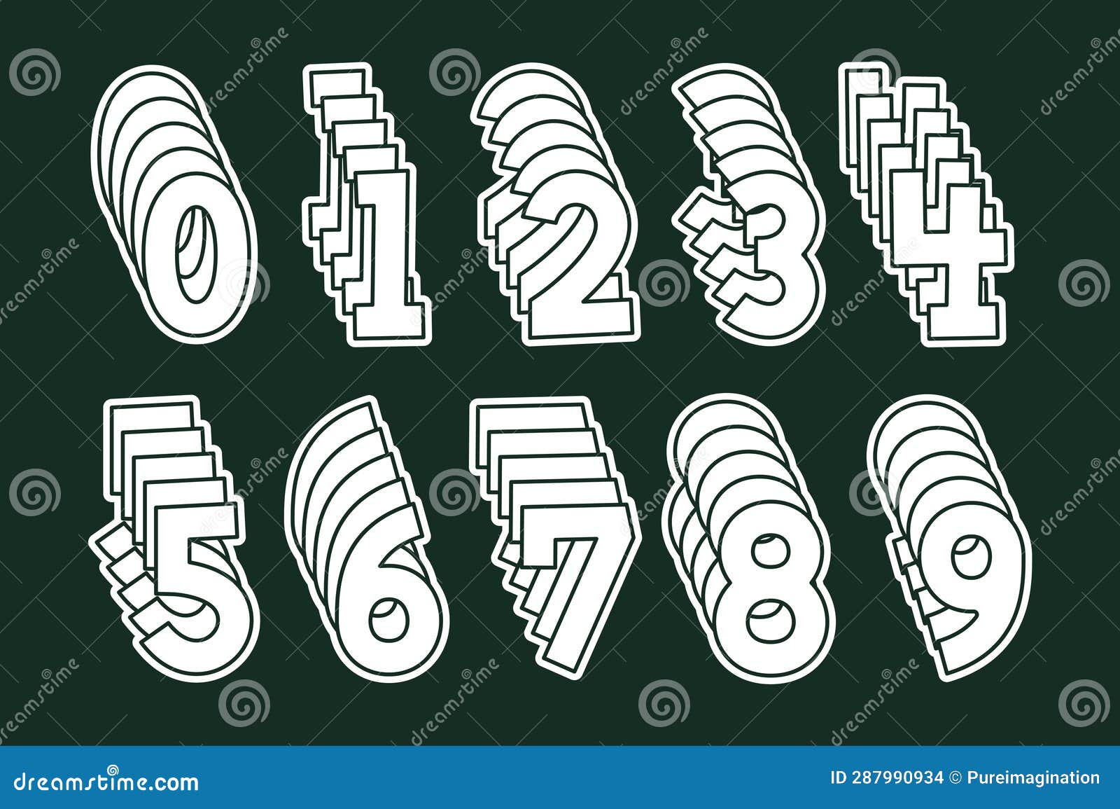 Versatile Collection of Stacked Numbers for Various Uses Stock Vector ...