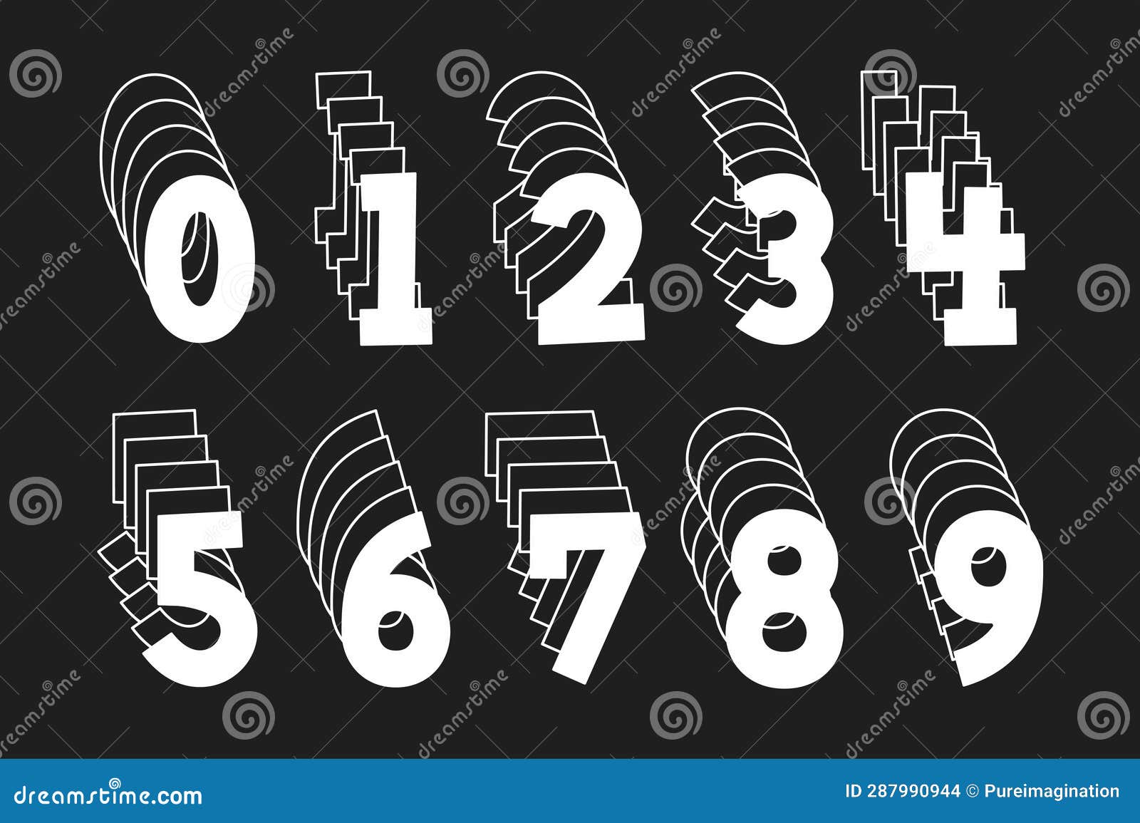 Versatile Collection of Stacked Numbers for Various Uses Stock Vector ...