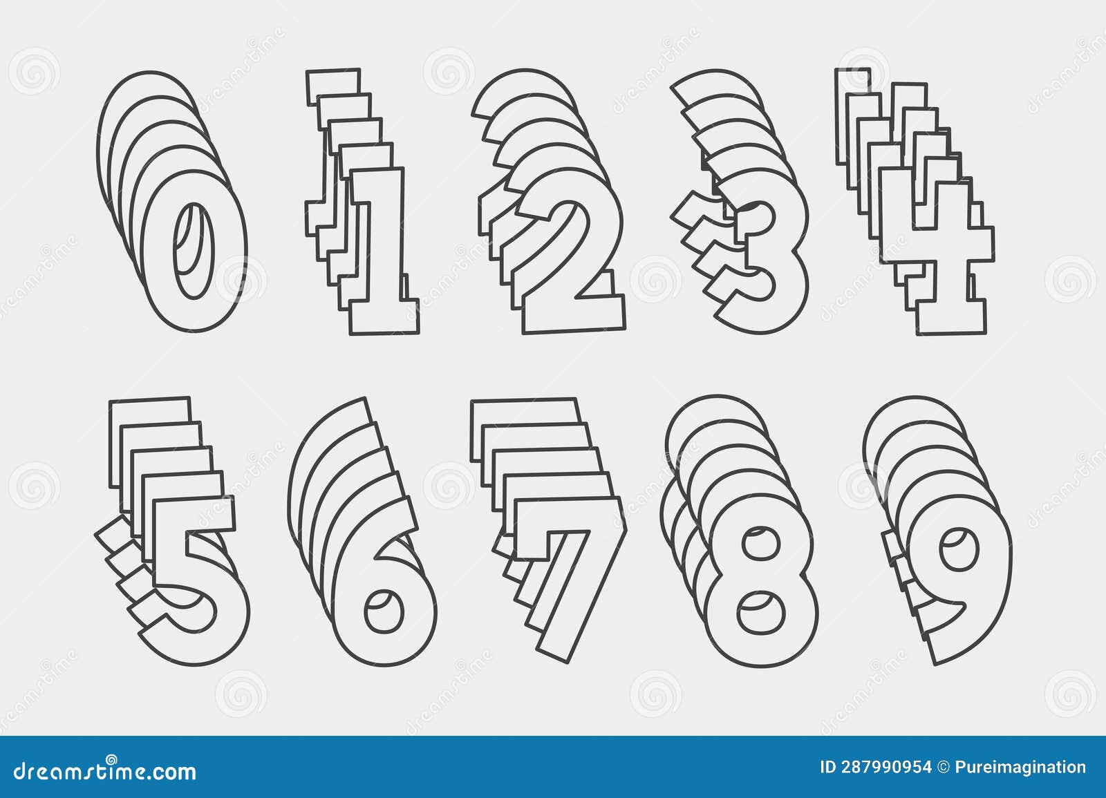 Versatile Collection of Stacked Numbers for Various Uses Stock Vector ...