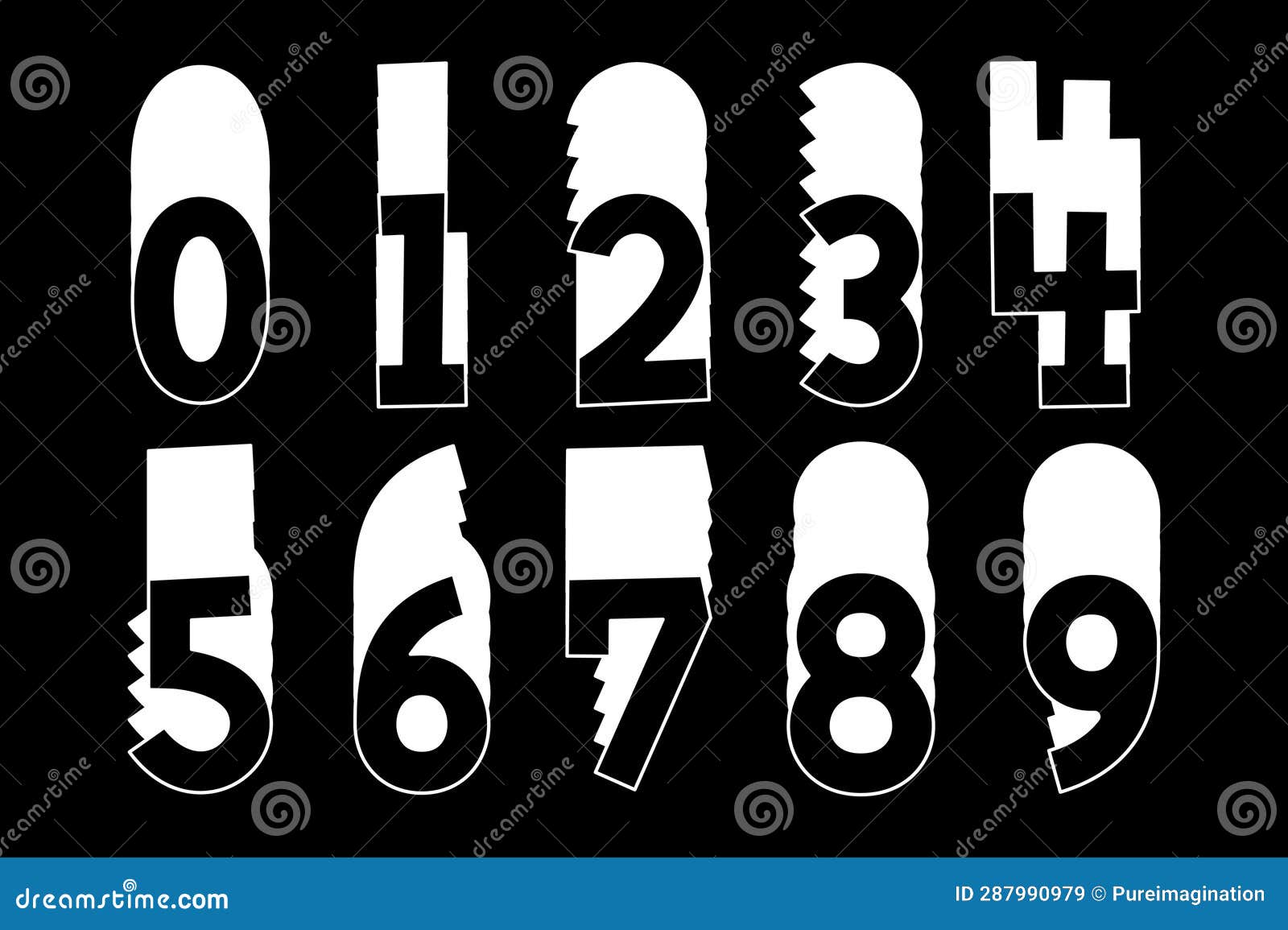 Versatile Collection of Stacked Numbers for Various Uses Stock Vector ...