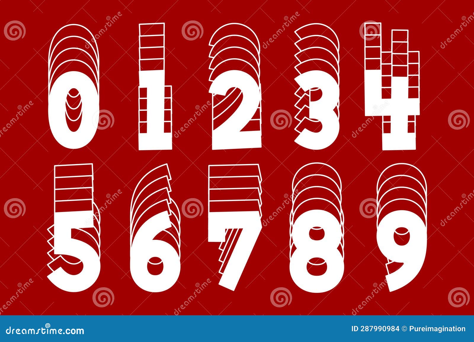 Versatile Collection of Stacked Numbers for Various Uses Stock Vector ...