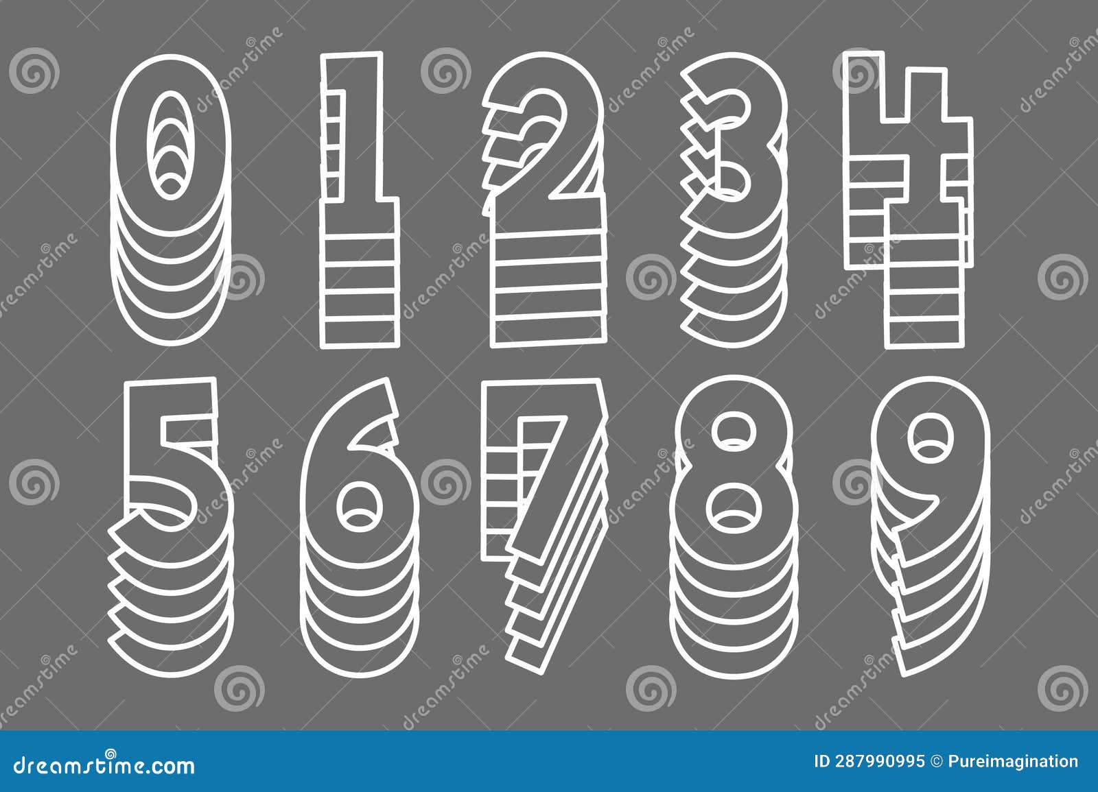 Versatile Collection of Stacked Numbers for Various Uses Stock ...