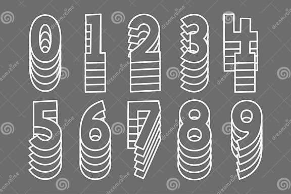Versatile Collection of Stacked Numbers for Various Uses Stock ...