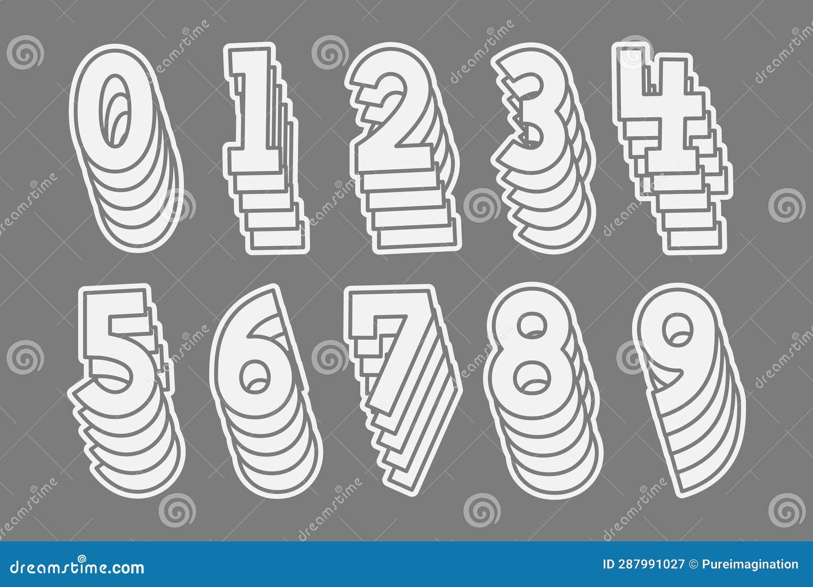 Versatile Collection of Stacked Numbers for Various Uses Stock ...