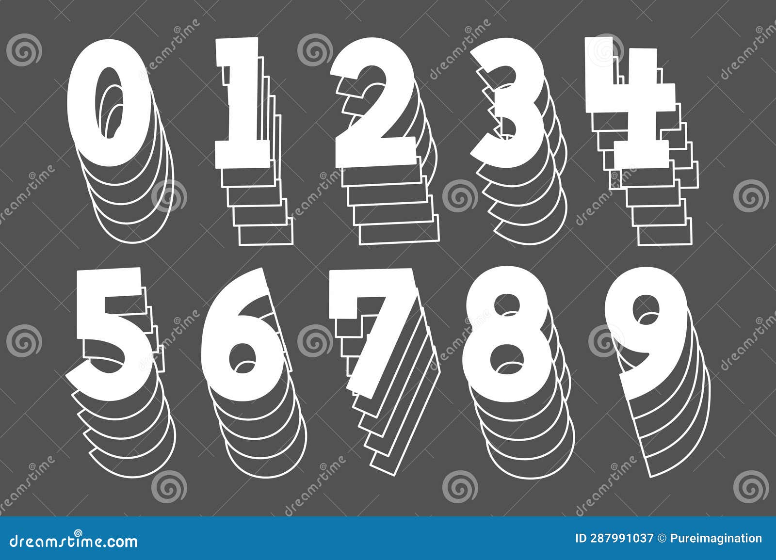 Versatile Collection of Stacked Numbers for Various Uses Stock Vector ...
