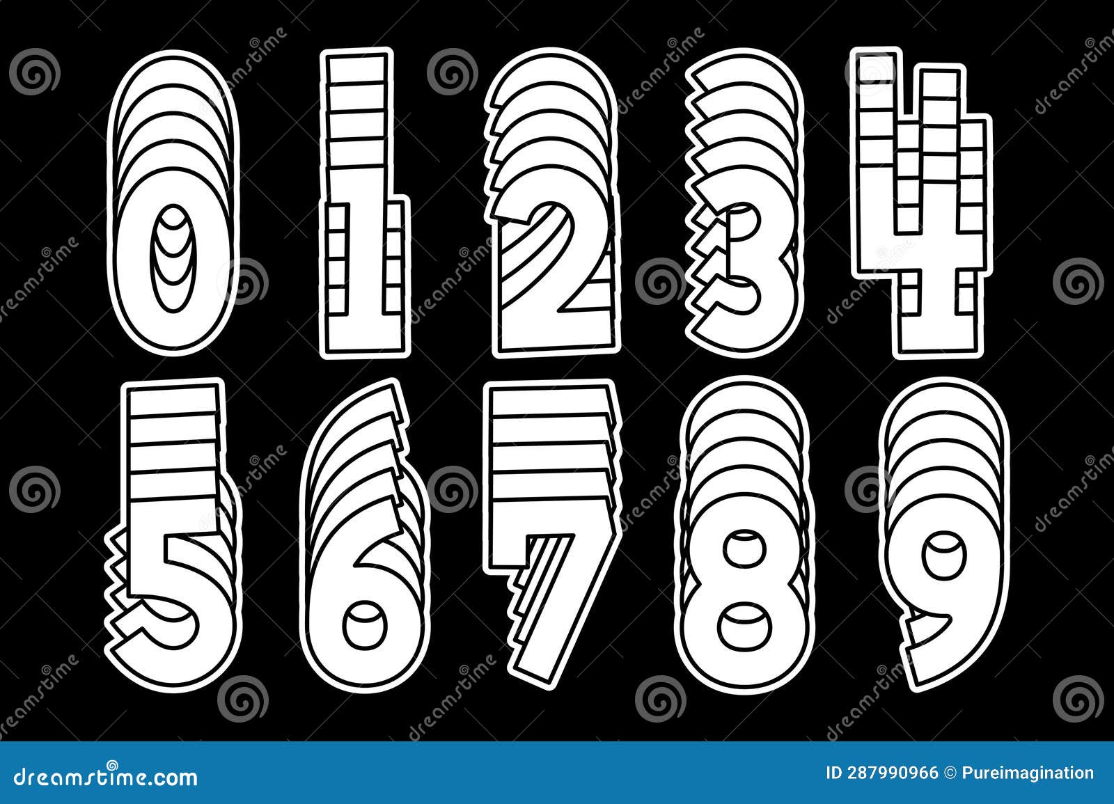 Versatile Collection of Stacked Numbers for Various Uses Stock Vector ...