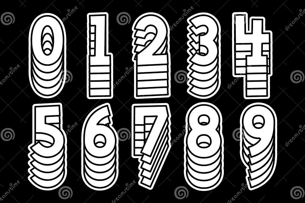 Versatile Collection of Stacked Numbers for Various Uses Stock ...