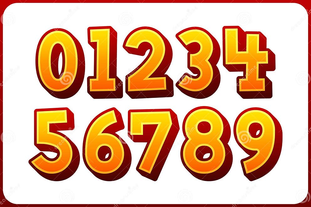 Versatile Collection of Sunset Numbers for Various Uses Stock ...