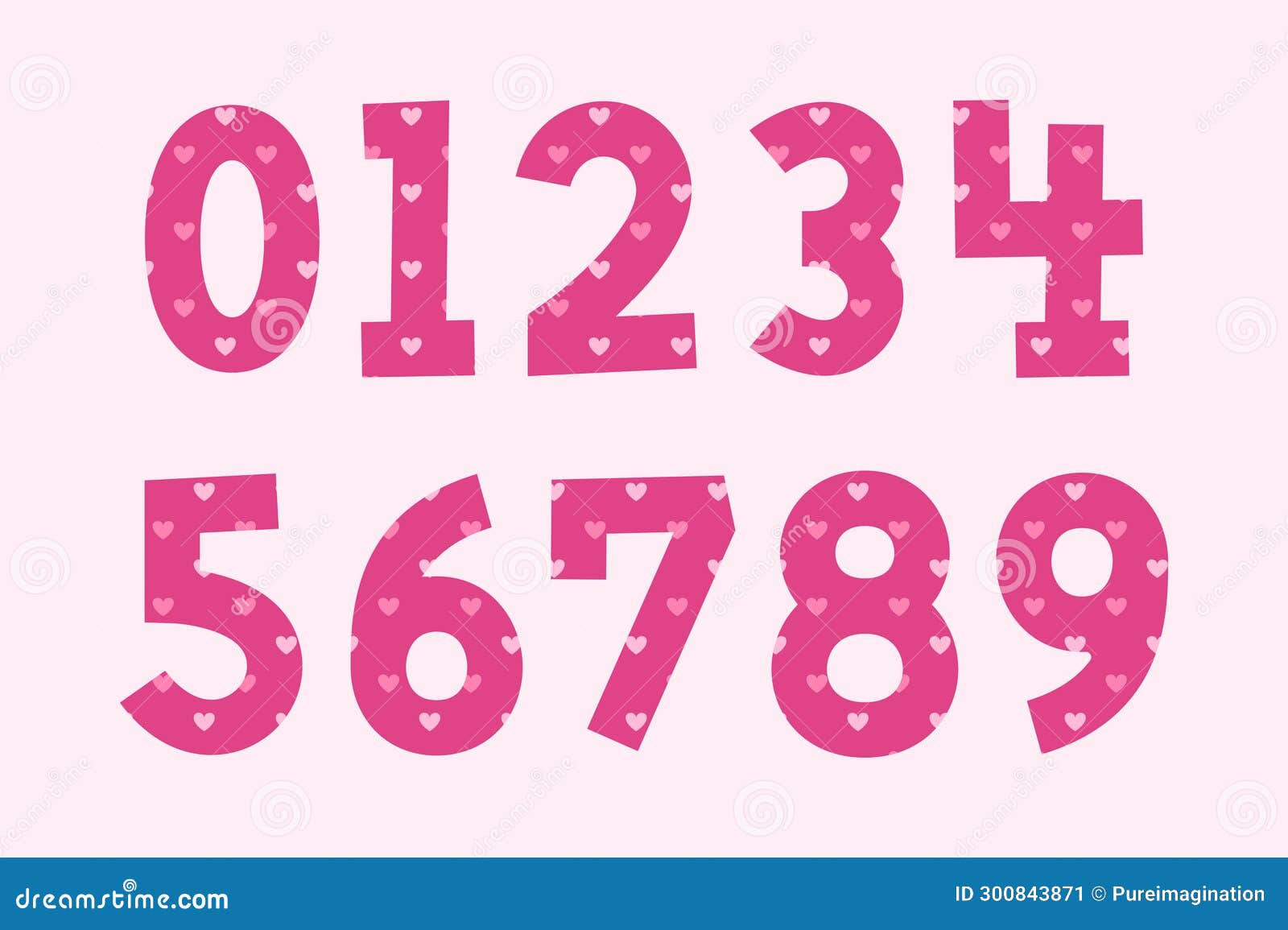 Versatile Collection of Sweet Heart Numbers for Various Uses Stock ...