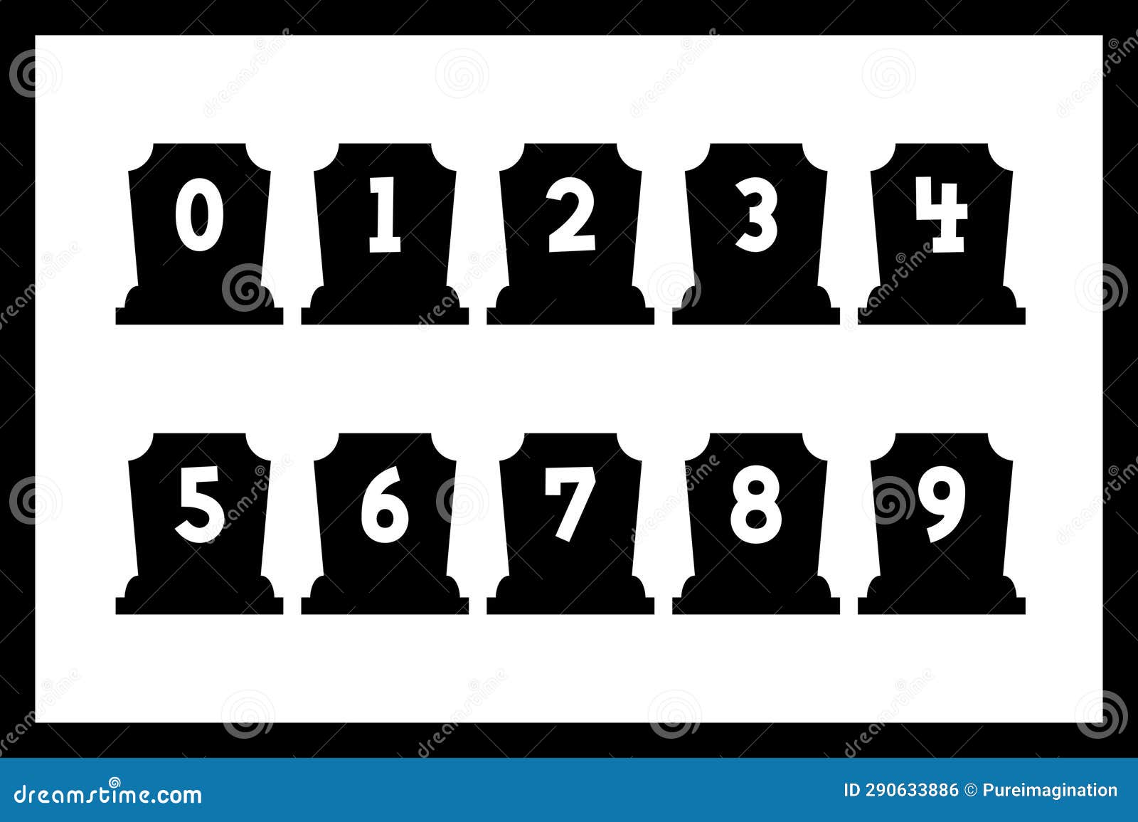 Versatile Collection of Tombstone Numbers for Various Uses Stock Vector ...