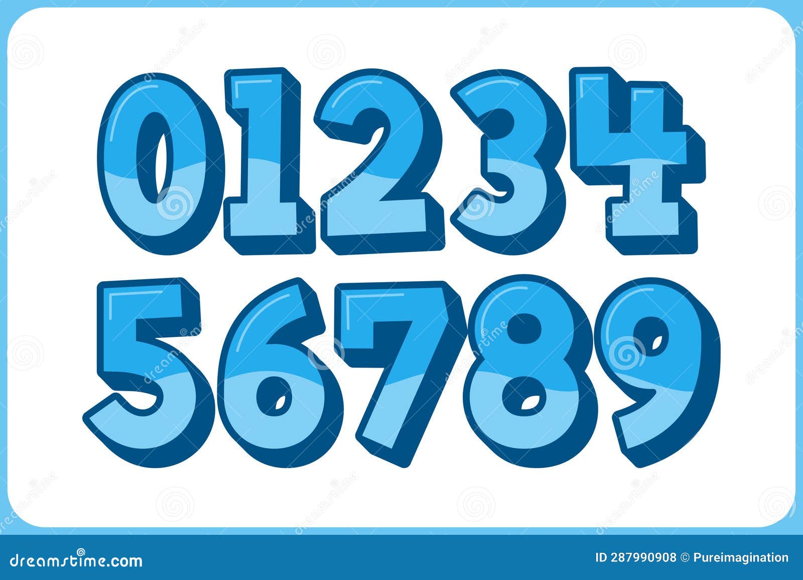 Versatile Collection of Water Numbers for Various Uses Stock Vector ...