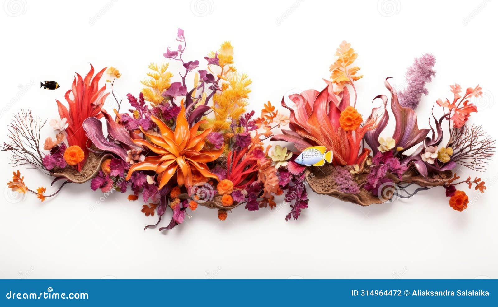 Versatile Coral Reef Border Design Isolated on White Background for ...
