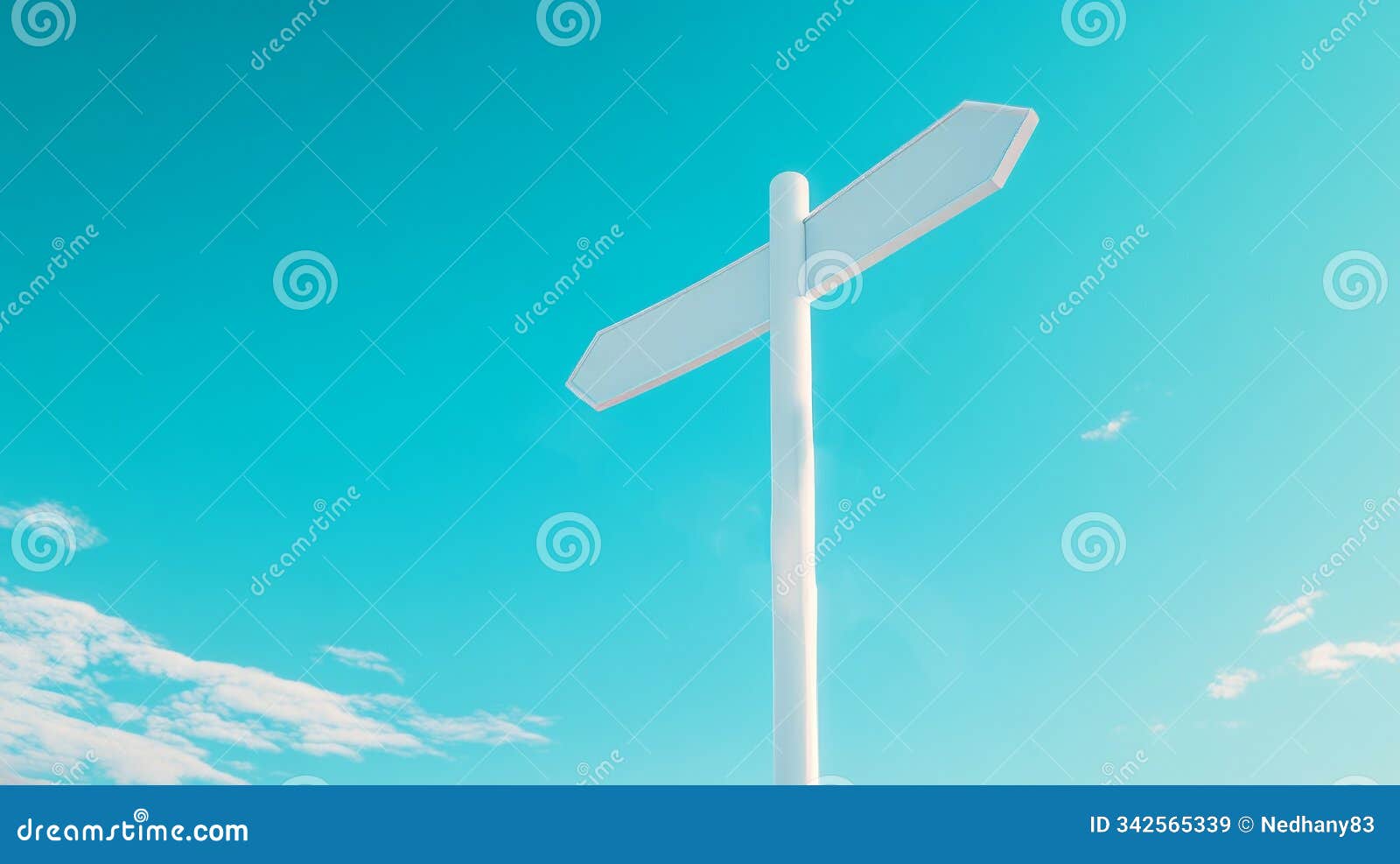 Versatile 3D Render of Two Blank Road Signs Pointing Opposite ...