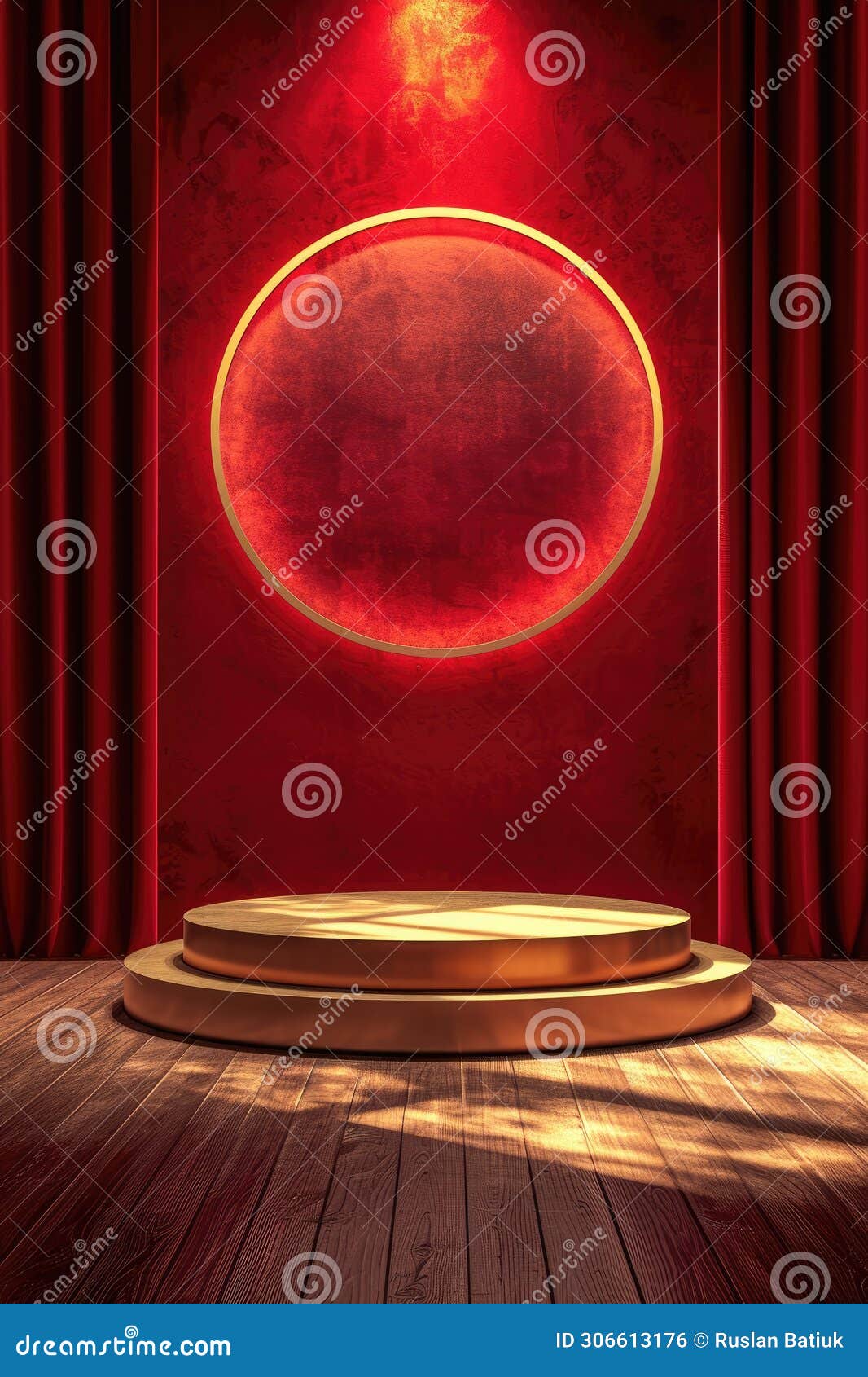 Versatile Display: an Empty Podium, Banner, and Stand with Ample Copy ...