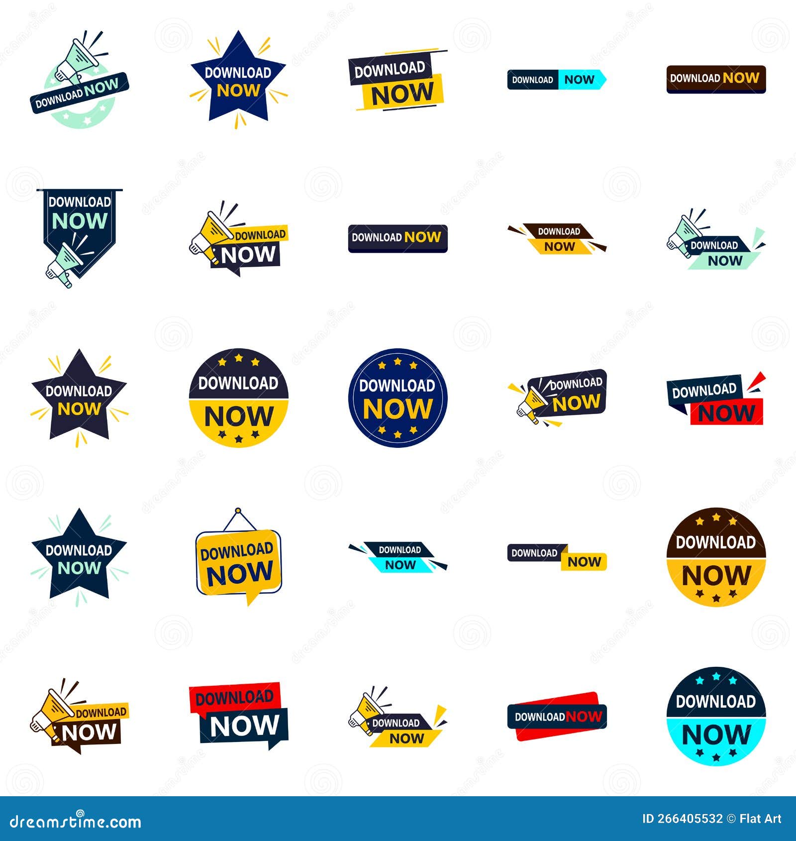 25 Versatile Download Now Signage Templates Stock Vector - Illustration ...