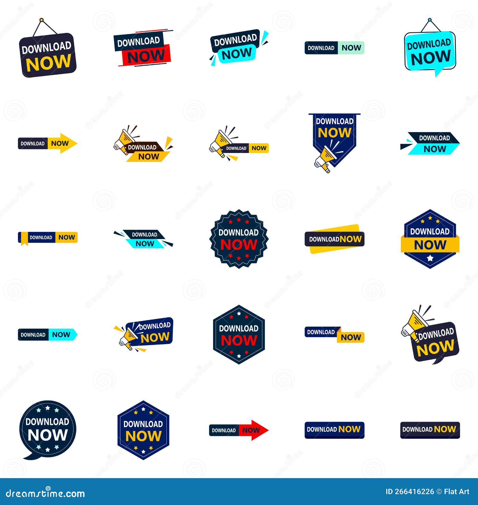 25 Versatile Download Now Signage Templates Stock Vector - Illustration ...