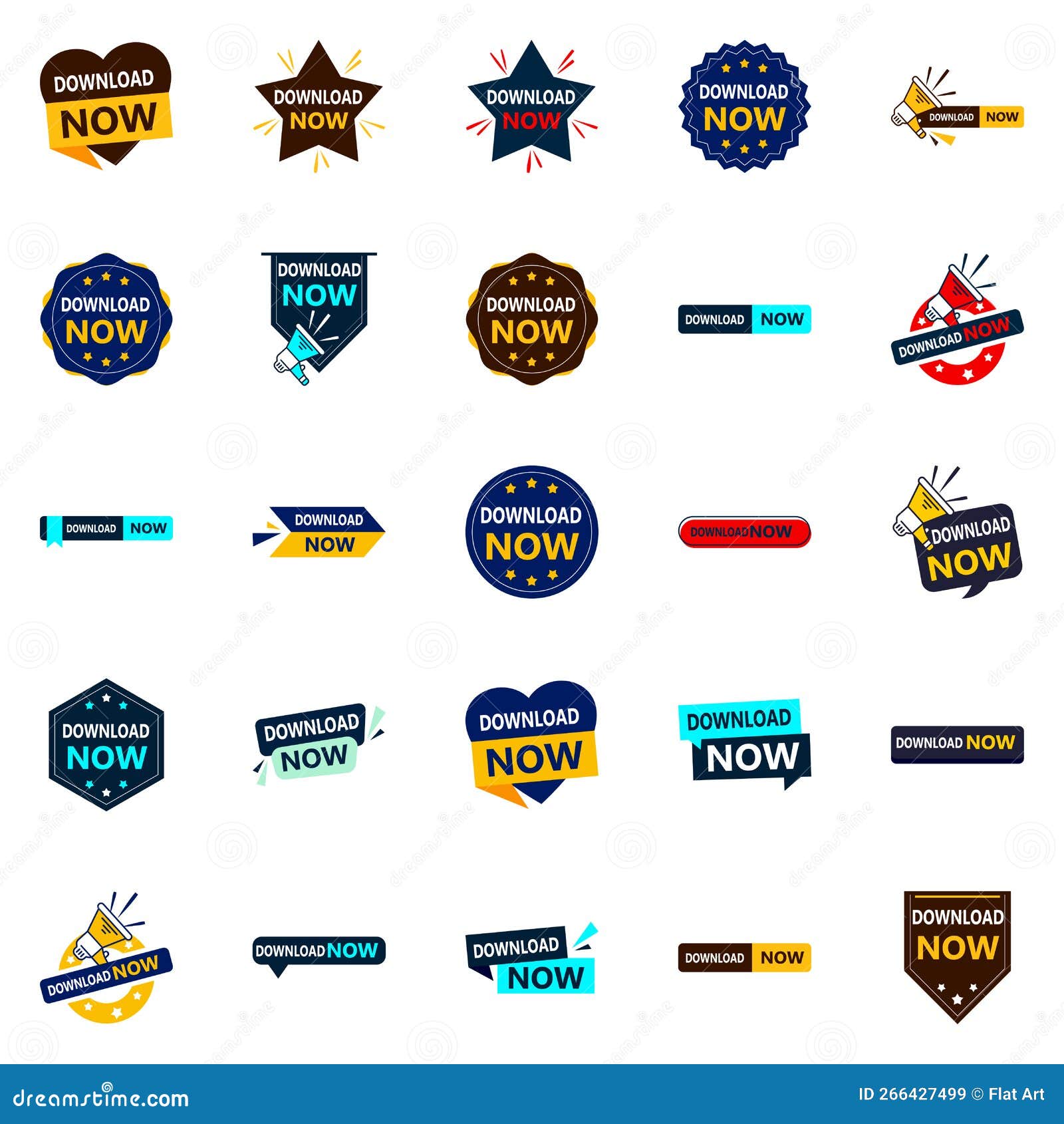 25 Versatile Download Now Signage Templates Stock Vector - Illustration ...