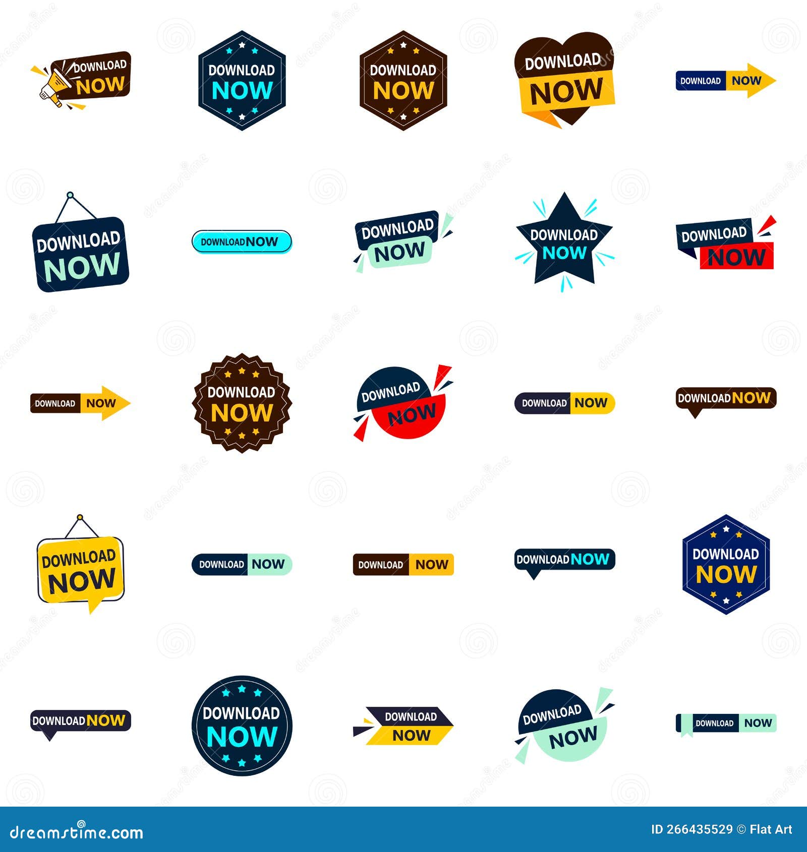 25 Versatile Download Now Signage Templates Stock Vector - Illustration ...