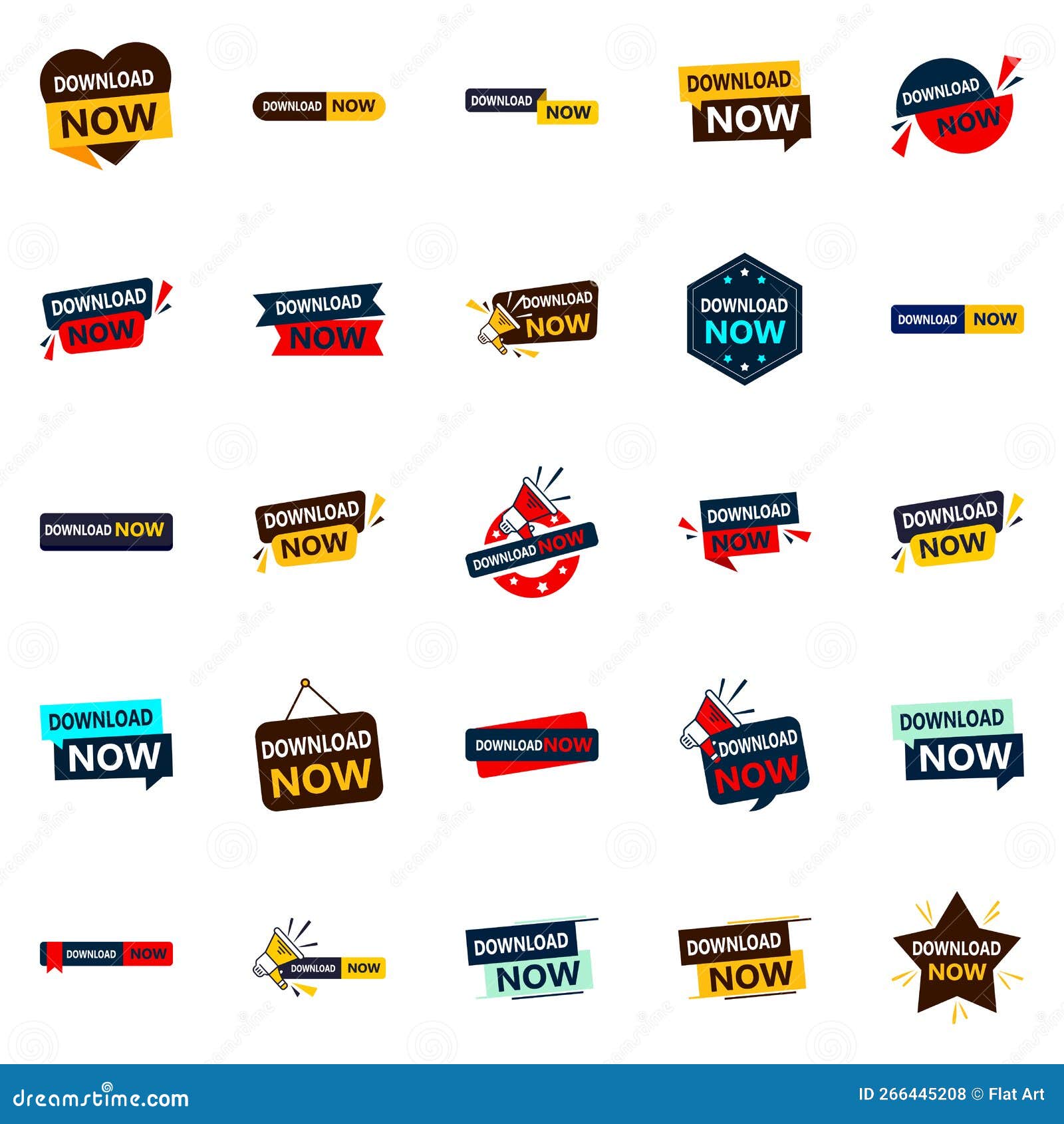 25 Versatile Download Now Signage Templates Stock Vector - Illustration ...