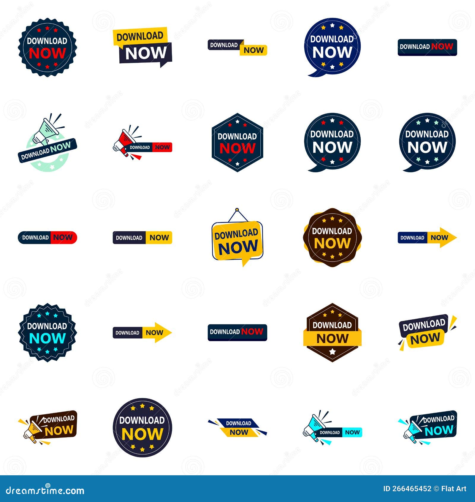 25 Versatile Download Now Signage Templates Stock Vector - Illustration ...