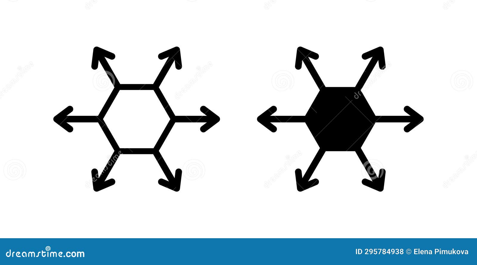 Versatile Icon. Multifunction Sign. Arrows Pointing in Different ...