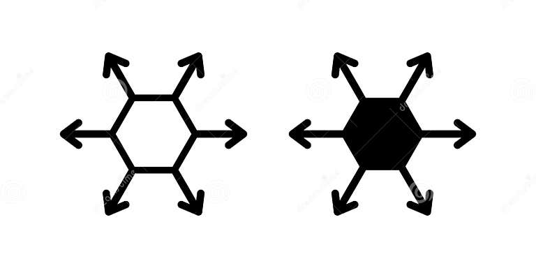 Versatile Icon. Multifunction Sign. Arrows Pointing in Different ...
