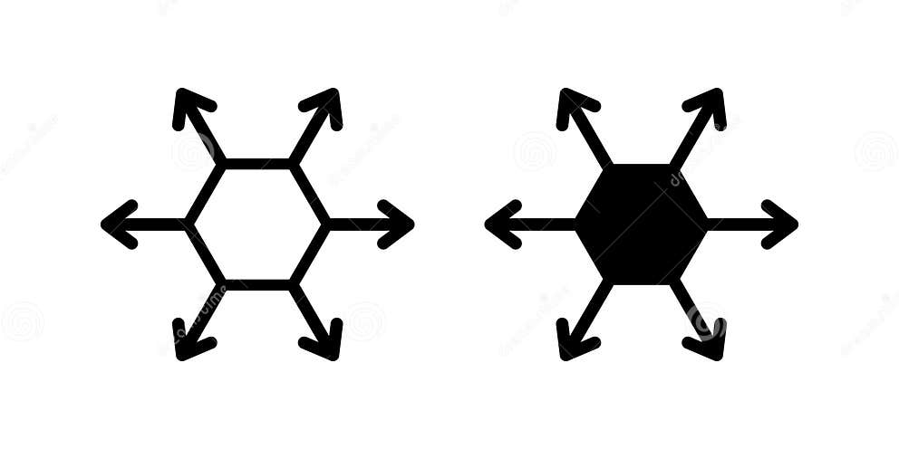 Versatile Icon. Multifunction Sign. Arrows Pointing in Different ...