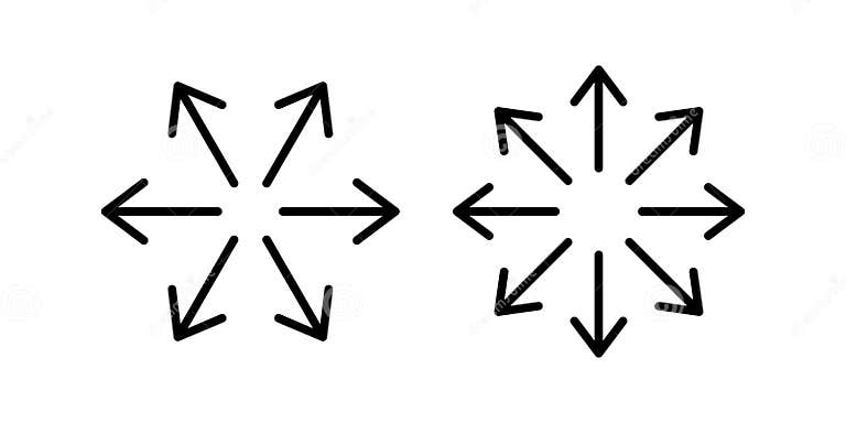 Versatile Icon. Multifunction Sign. Arrows Pointing in Different ...