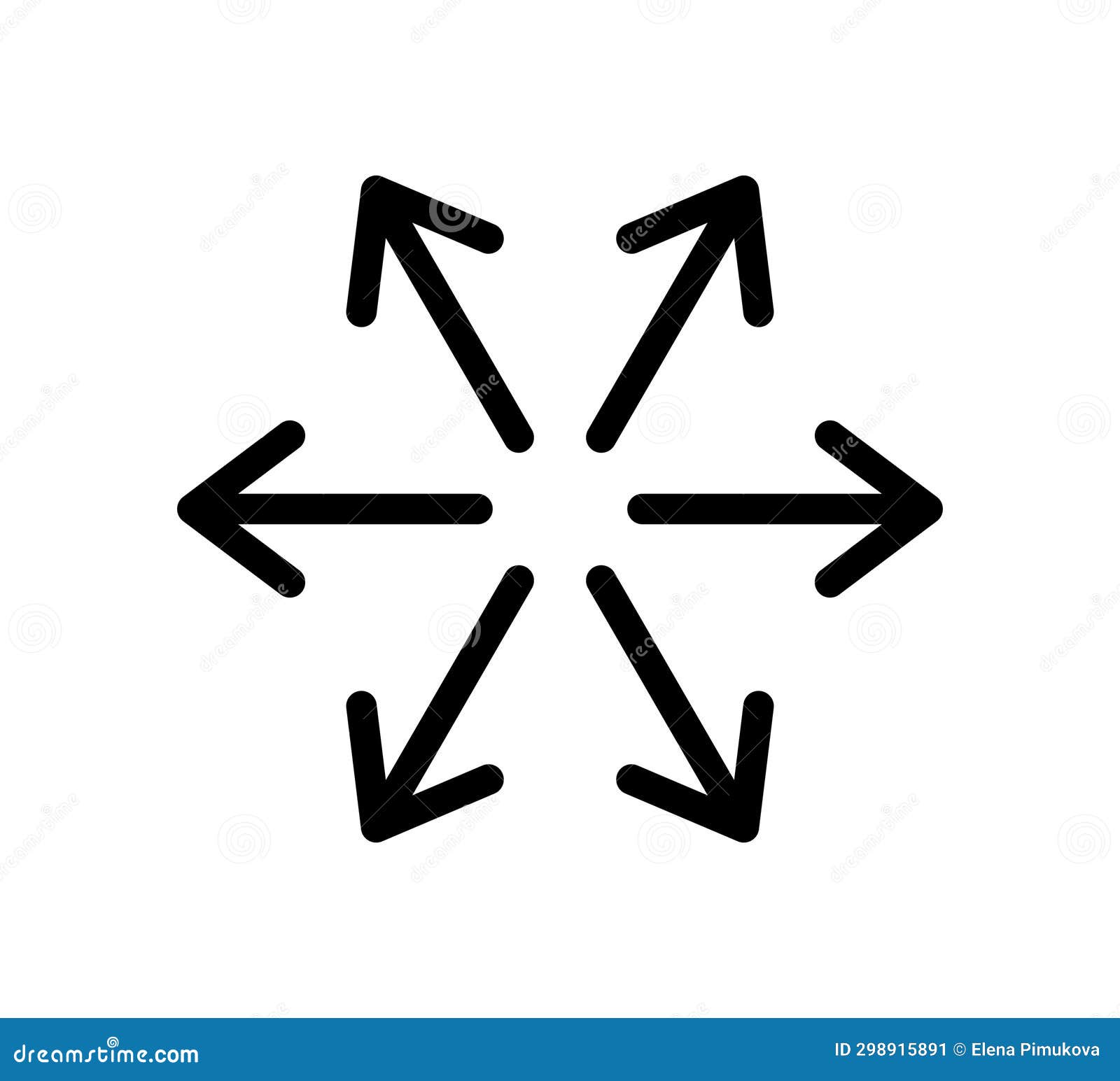 Versatile Icon. Multifunction Sign. Arrows Pointing in Different ...