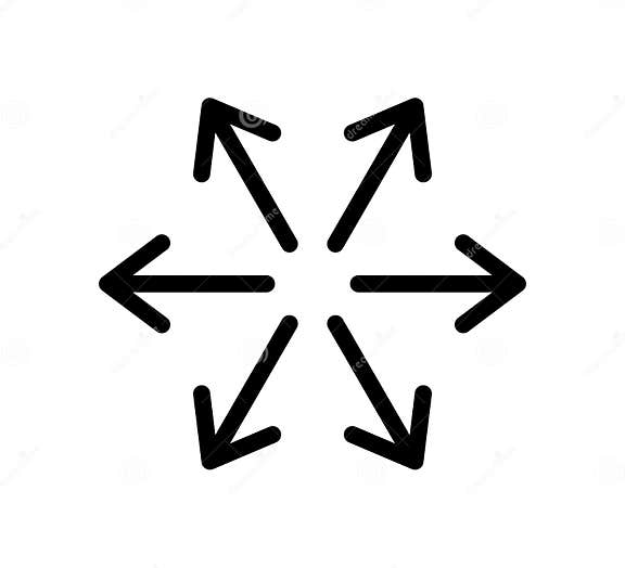 Versatile Icon. Multifunction Sign. Arrows Pointing in Different ...