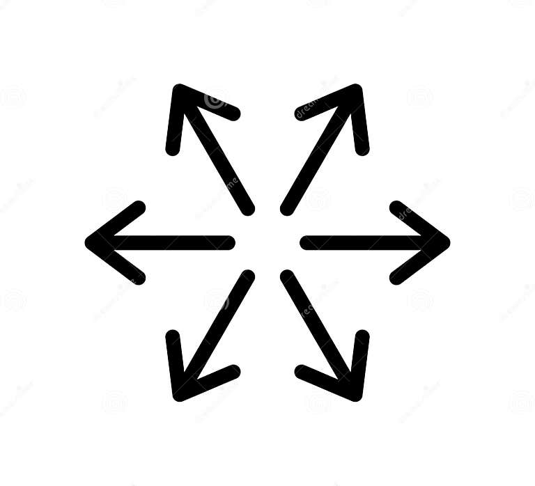 Versatile Icon. Multifunction Sign. Arrows Pointing in Different ...